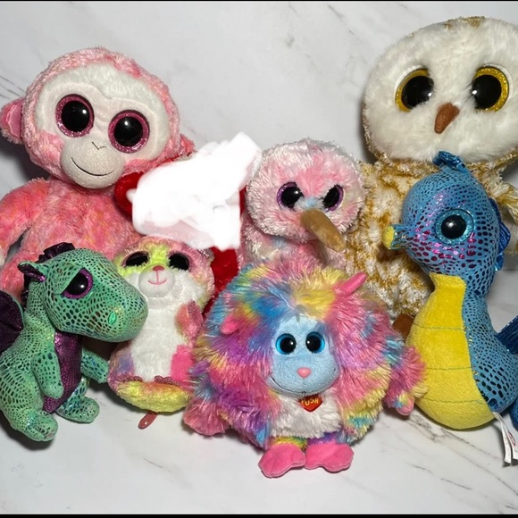Ty | Toys | Lot Of 7ty Beanie Boos 62medium Ty Monstaz Plush Lot Clean ...